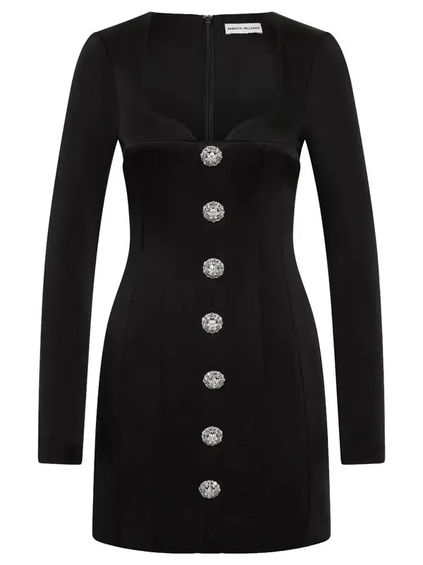 Rebecca Vallance Annaleigh Button Mini Dress - Black