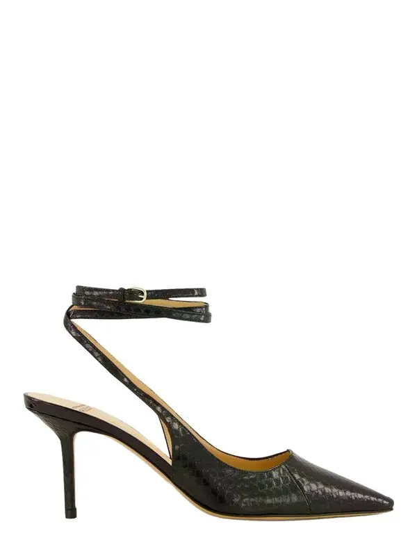 FRANCESCO RUSSO Leather Ankle-tie Stiletto Pumps - Black