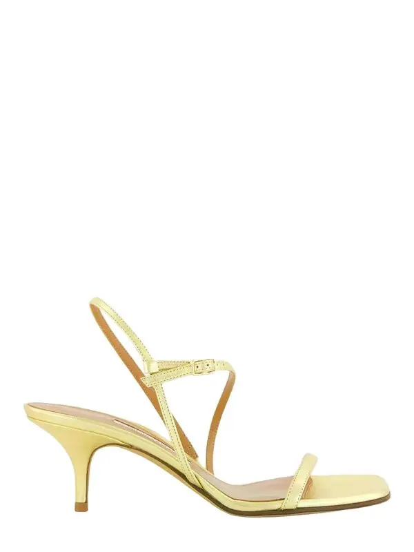 EMME PARSONS Square-toe Kitten Heel Sandals - Gold