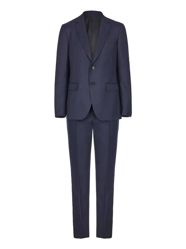 FERRAGAMO Striped Suit In Wool - Blue