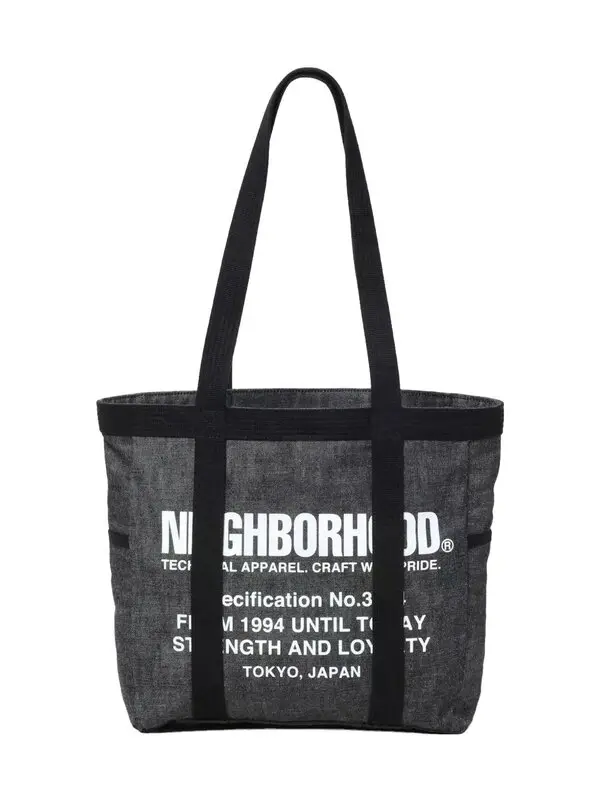 NEIGHBORHOOD Logo-print Denim Tote Bag - Grey