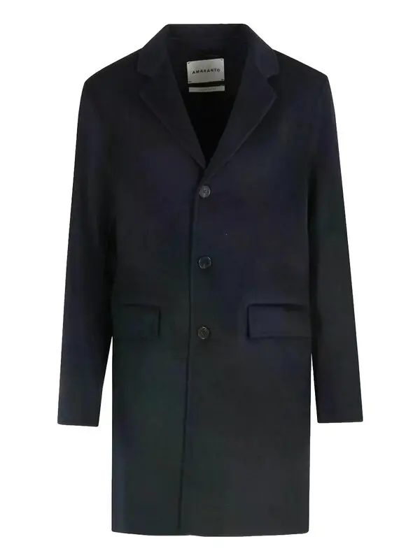 AMARANTO Flap-pocket Revere-collar Coat - Blue