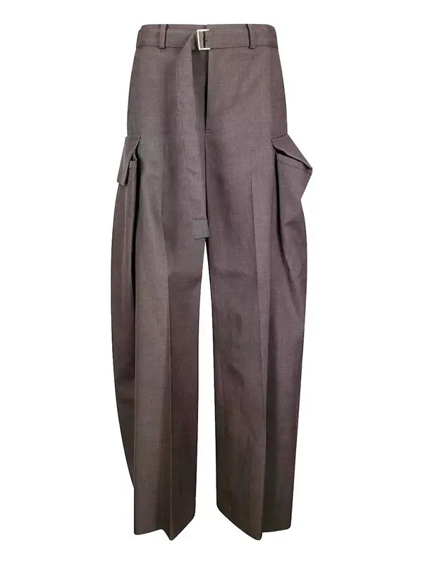 Sacai Buckle Trousers - Brown