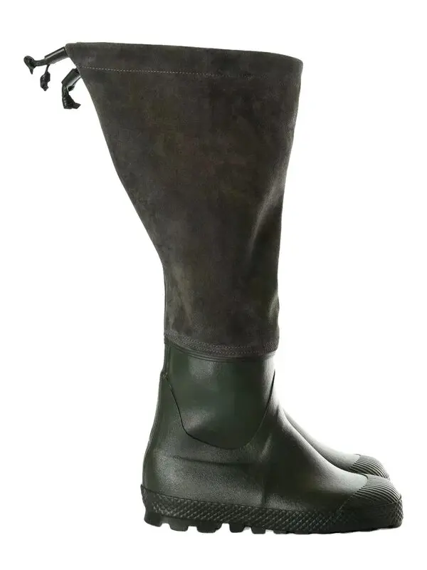 RIER Panelled Velour Rain Boots - Green