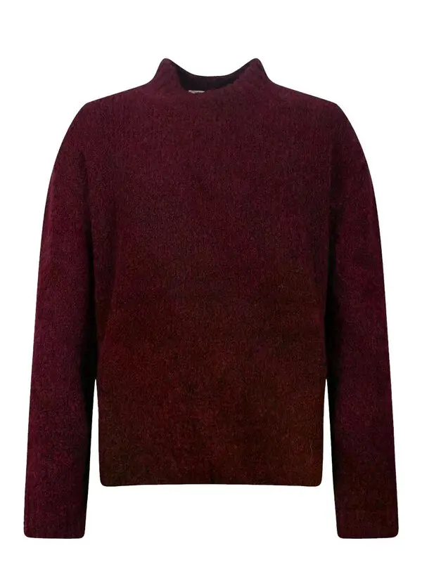 AMARANTO High-neck Long-sleeve Sweater - Red