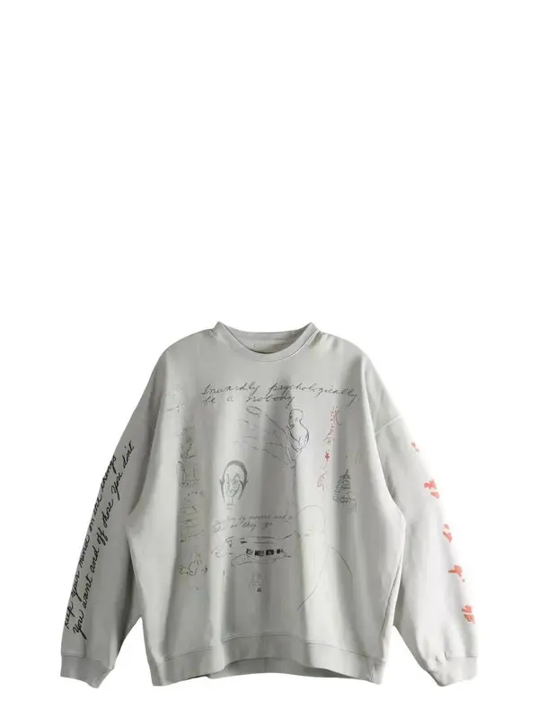 D-R-G-N Meditations Graphic-print Sweatshirt - Neutrals