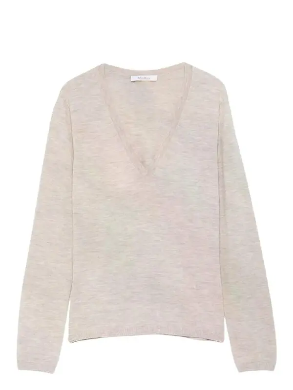 Max Mara V-neck Cashmere Sweater - Neutrals