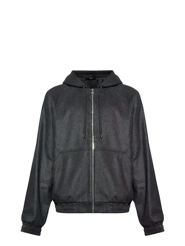 Fendi Zip-up Cashmere Hoodie - Grey