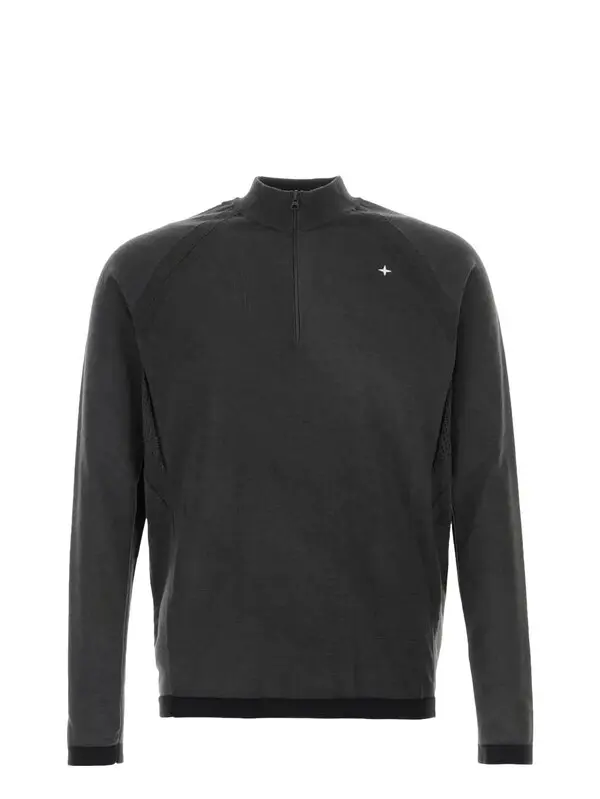 Stone Island Zip-fastening Polo Shirt - Grey