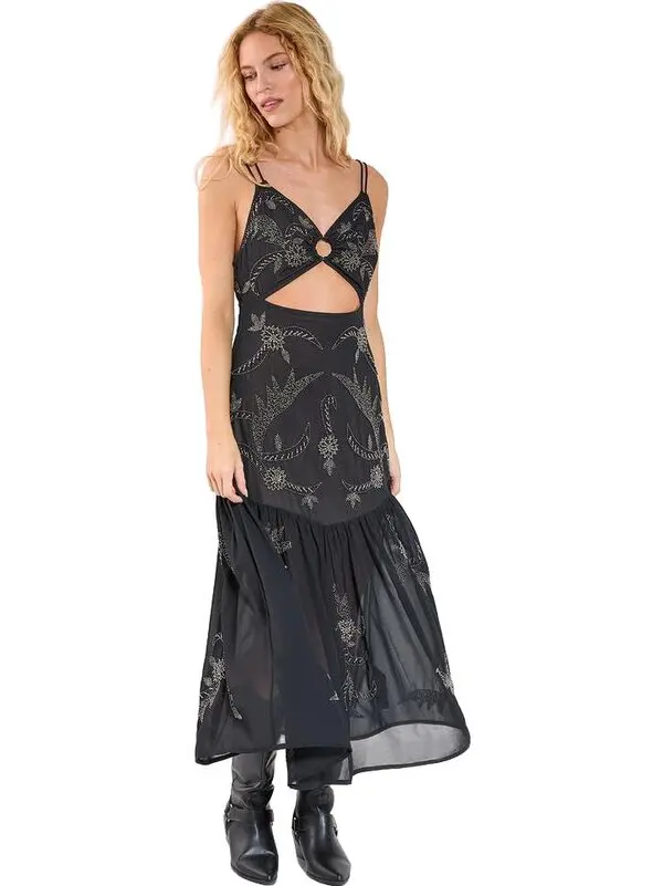 Nasty Gal Ring Cut-out Maxi Dress - Black