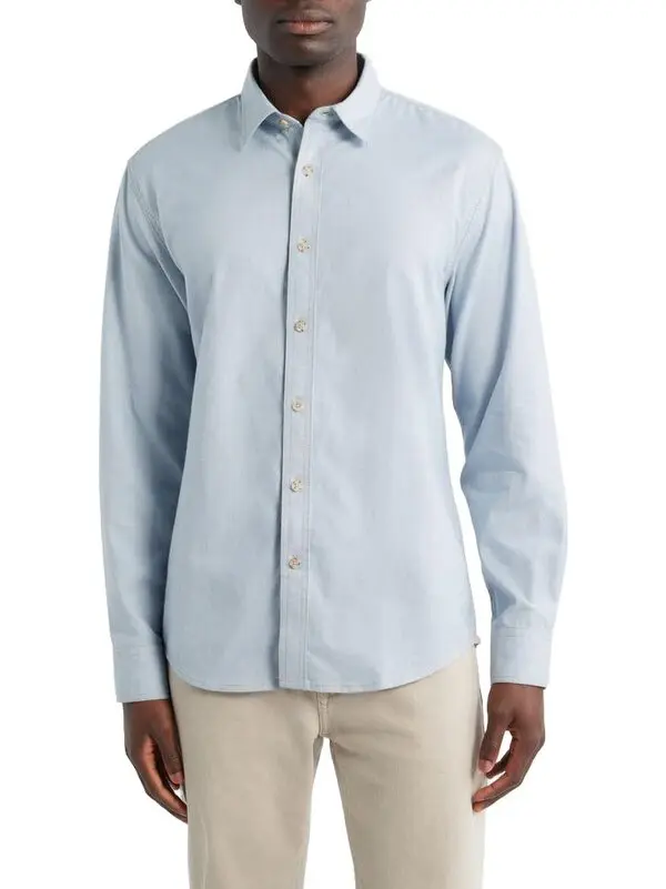 James Campbell Cana Modern Fit Cotton Button-up Shirt - Sky