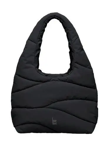 GOT BAG Wavy Puffer Recycled Nylon Shoulder Bag - Black