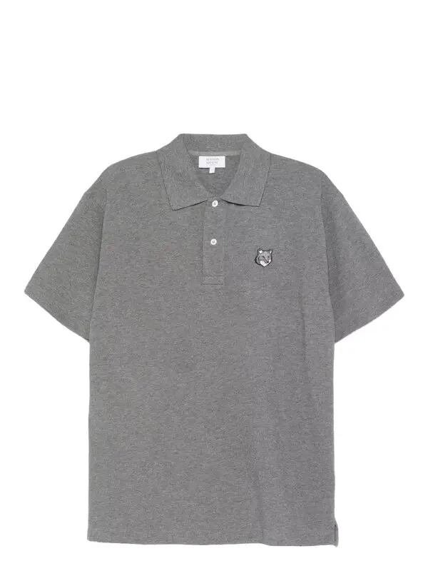Maison Kitsuné Logo-patch Polo Shirt - Grey