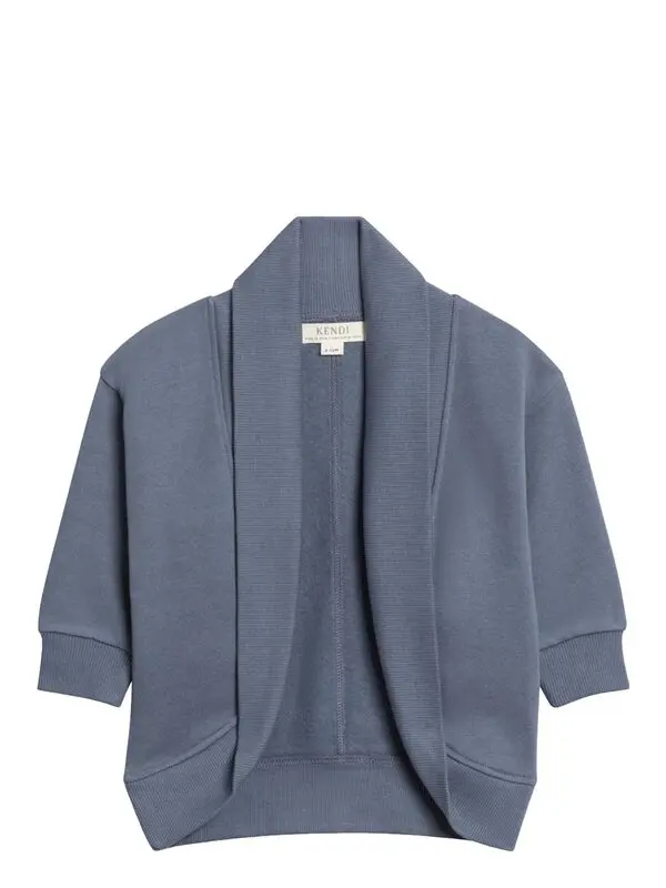 KENDI Organic Finola Fleece Cocoon Cardigan - Denim