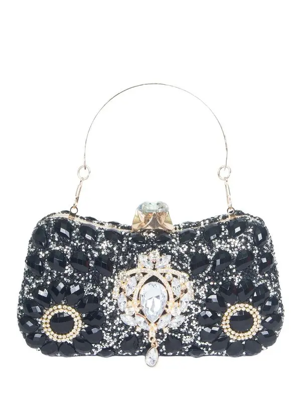 LAUREN LORRAINE Shimmering Evening Clutch - Black