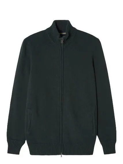 Robert Talbott Graham Cashmere Blend Full Zip Sweater - Green