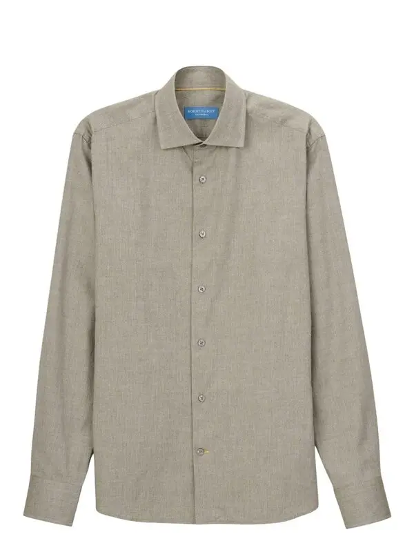 Robert Talbott Reynolds Ultra Light Weight Brushed Herringbone Shirt - Olive