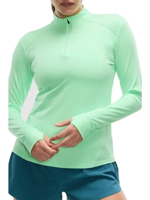 PELOTON Active Brushed Jersey Quarter-zip - Mint