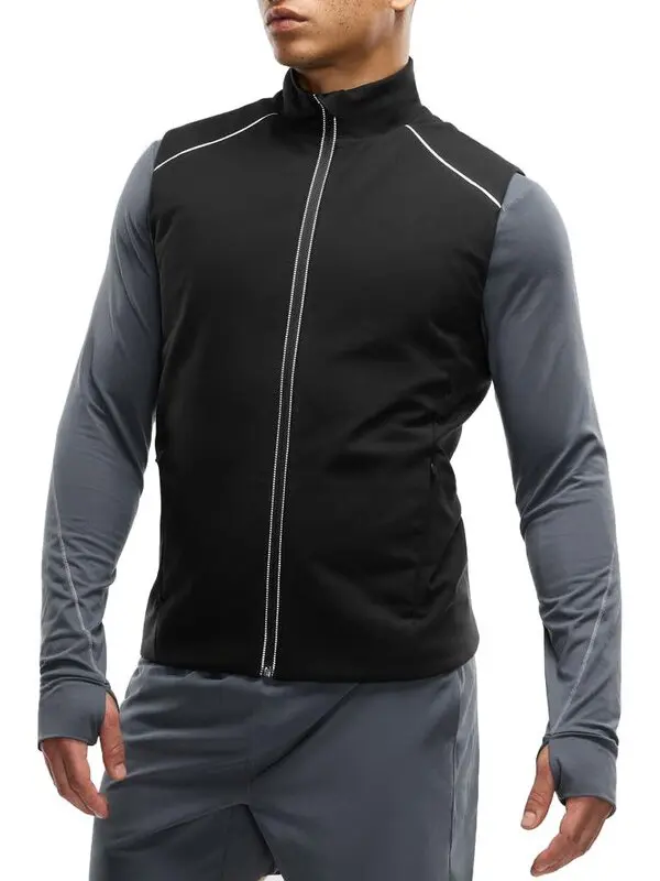 PELOTON Padded Full Zip Run Vest - Black