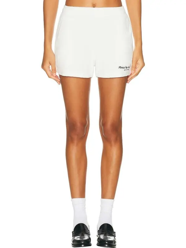 SPORTY & RICH X Hotel Du Cap Eden Roc Eden Script Terry Short - White