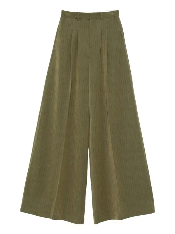 LE SULLY STUDIO Pinstriped Trousers - Green