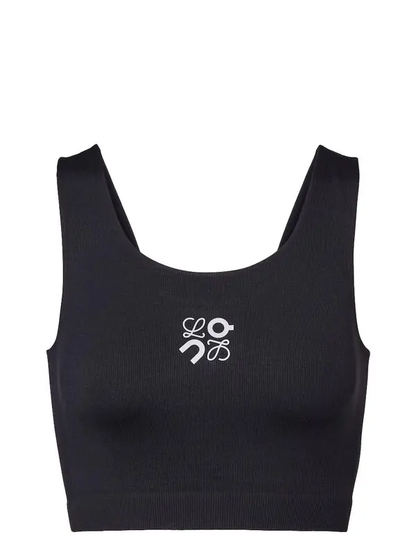 Loewe X On Ribbed-knit Sports Bra - Black