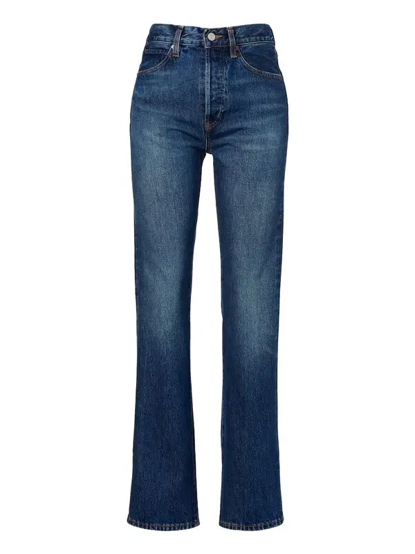 FRAME Vertical High-rise Straight Jeans - Blue
