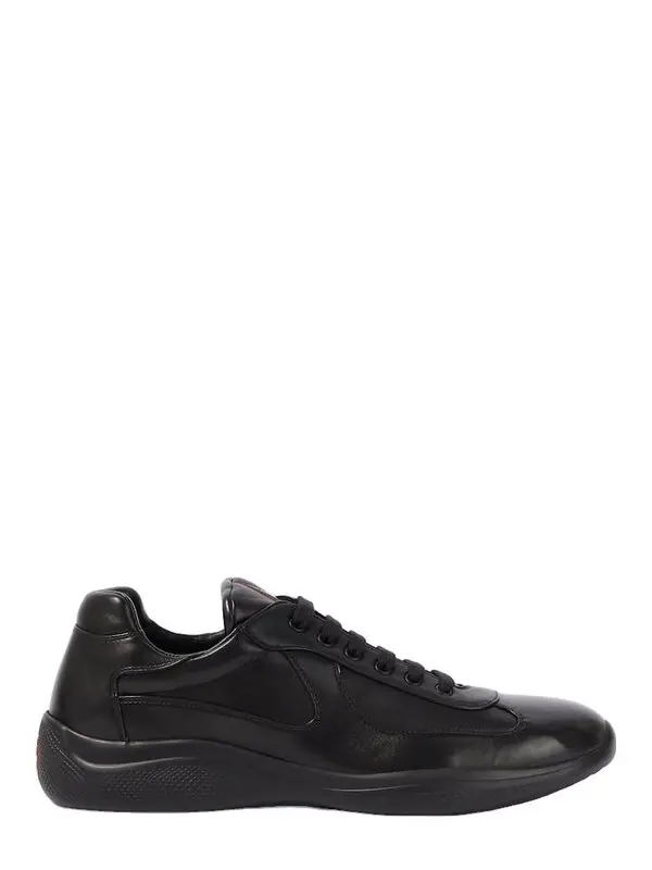 Prada America's Cup Leather Sneakers - Black