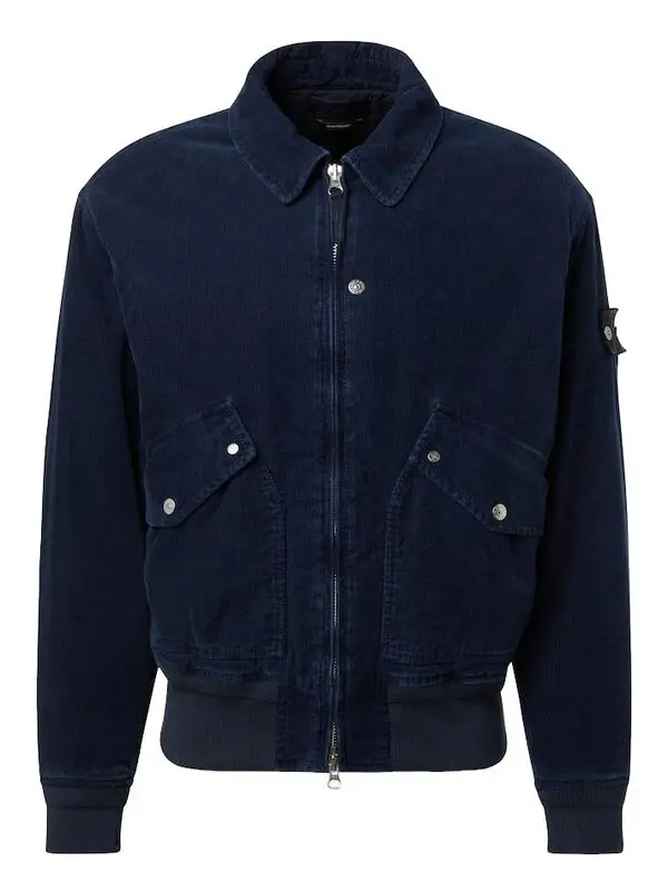 Stone Island Compass Cotton-blend Corduroy Blouson - Blue