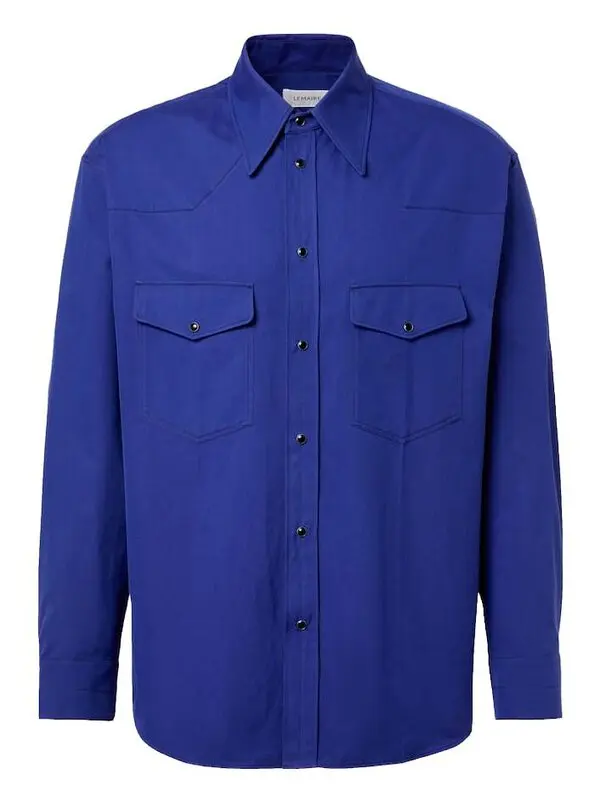 LEMAIRE Cotton Twill Western Shirt - Blue