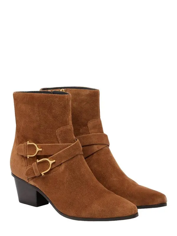 Veronica Beard Ashby 50 Suede Ankle Boots - Brown