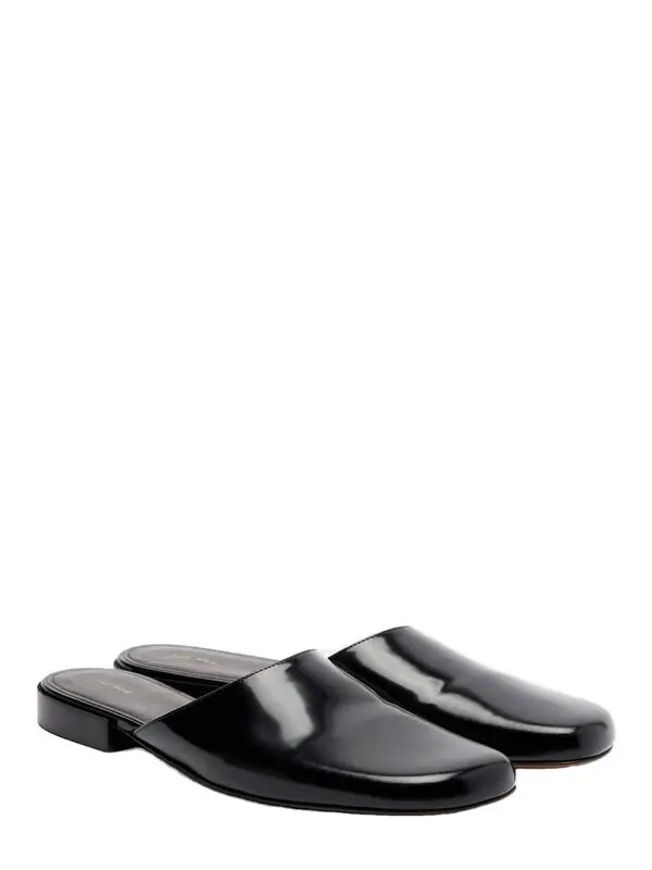 THE ROW Penelope Calf Hair Mules - Black