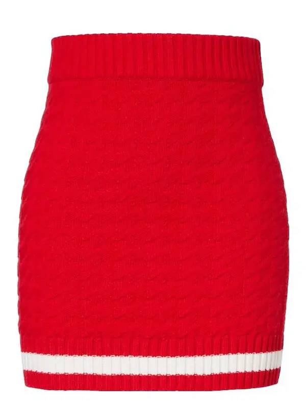 Perfect Moment Glacier Merino Wool Miniskirt - Red