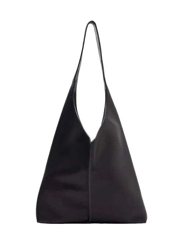 THE ROW Bindle Small Leather Shoulder Bag - Black
