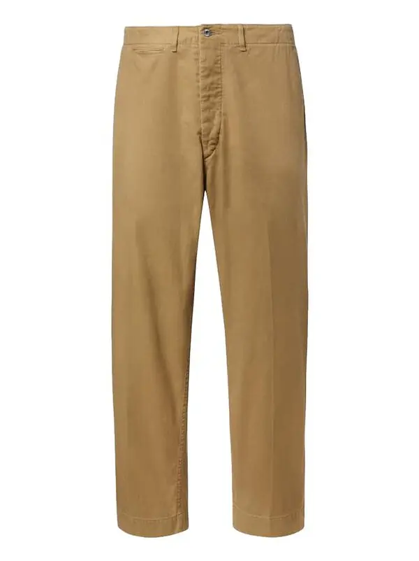 A.PRESSE Vintage Cotton Chinos - Beige