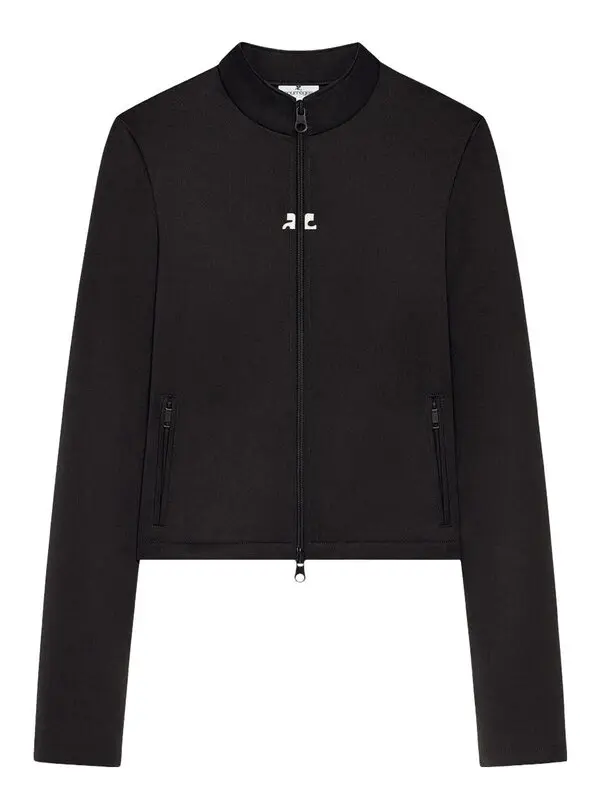 COURREGES Biker Tracksuit Interlock Jacket - 9999 Black