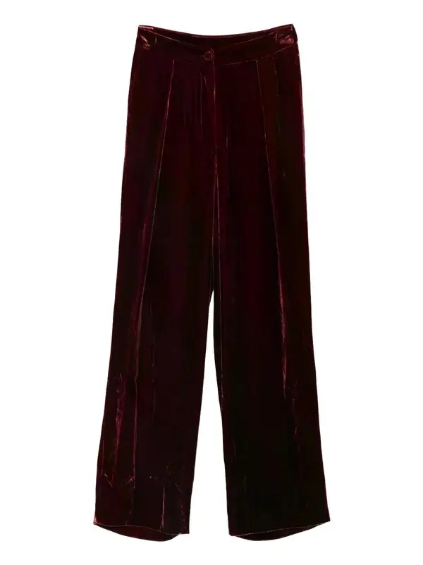 Raquel Diniz Pleated Velvet Trousers - Red