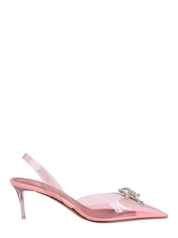 Amina Muaddi Rosie Crystal-embellished Slingback Pumps - Baby Pink
