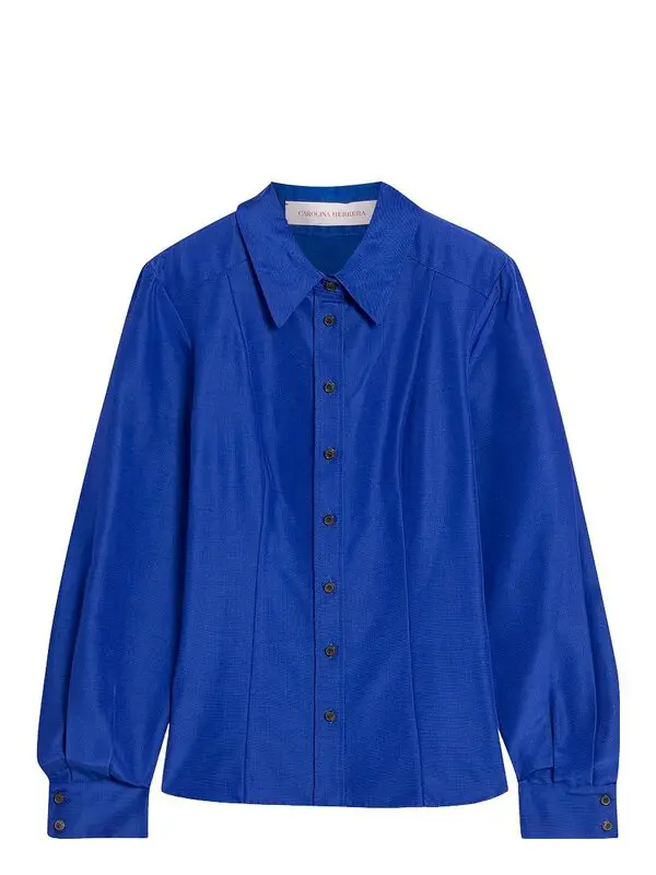 Carolina Herrera Cotton-blend Faille Shirt - Royal Blue