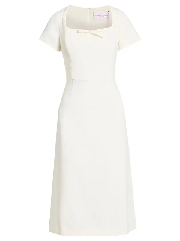 Carolina Herrera Bow-detailed Crepe Midi Dress - Ivory