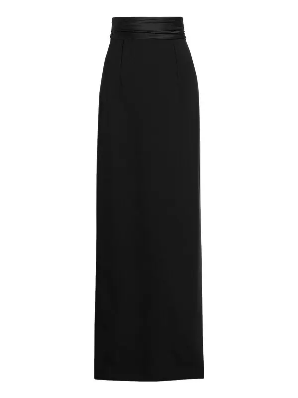 Carolina Herrera Grain De Poudre Wool-blend Maxi Skirt - Black