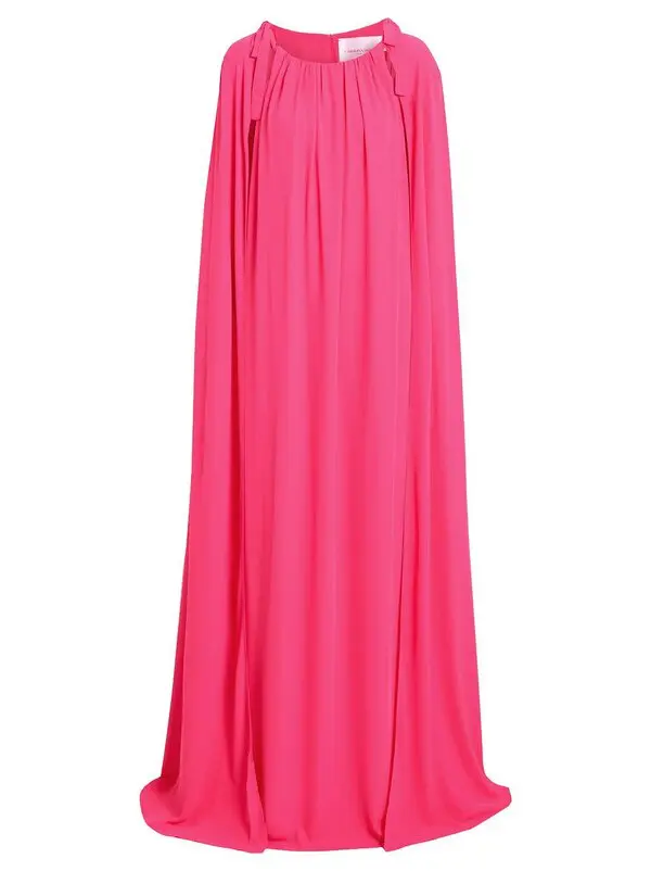 Carolina Herrera Cape-effect Crepe Gown - Fuchsia