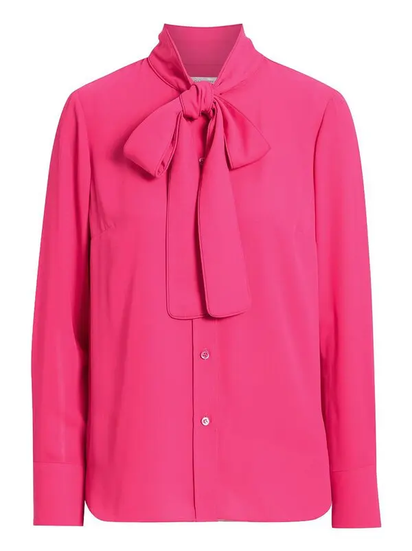Carolina Herrera Pussy-bow Crepe De Chine Blouse - Pink