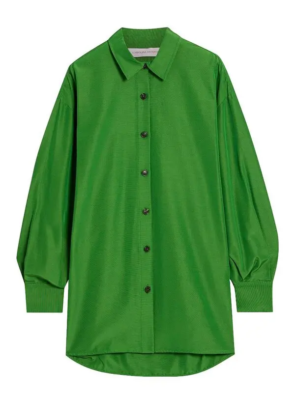 Carolina Herrera Oversized Cotton-blend Faille Shirt - Green