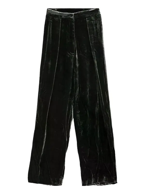 Raquel Diniz Pleated Wide Leg Trousers - Black