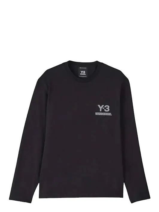 Y3 X Neighborhood Logo Long Sleeve T-shirt - Black