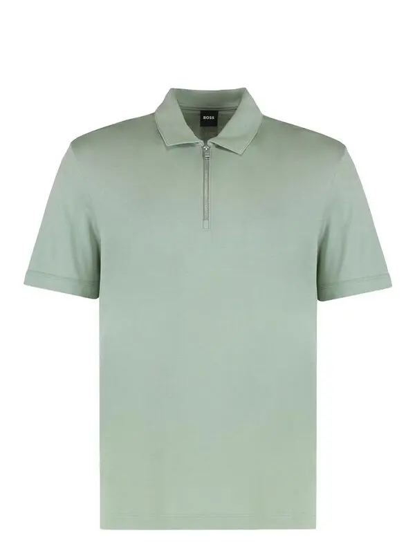 BOSS Pique Cotton Blend Polo - Green