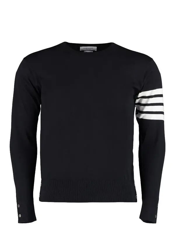 Thom Browne Merino Wool Crew-neck Sweater - Blue