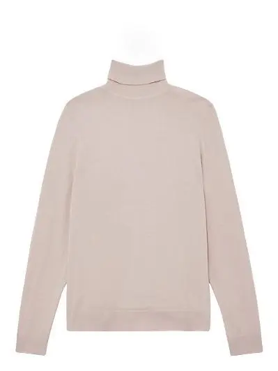 REISS Roll-neck Merino-wool Jumper - Beige