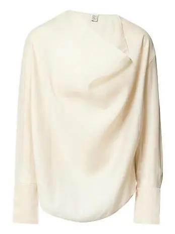 TOTEME Cowl-neck Long-sleeved Blouse - Ecru
